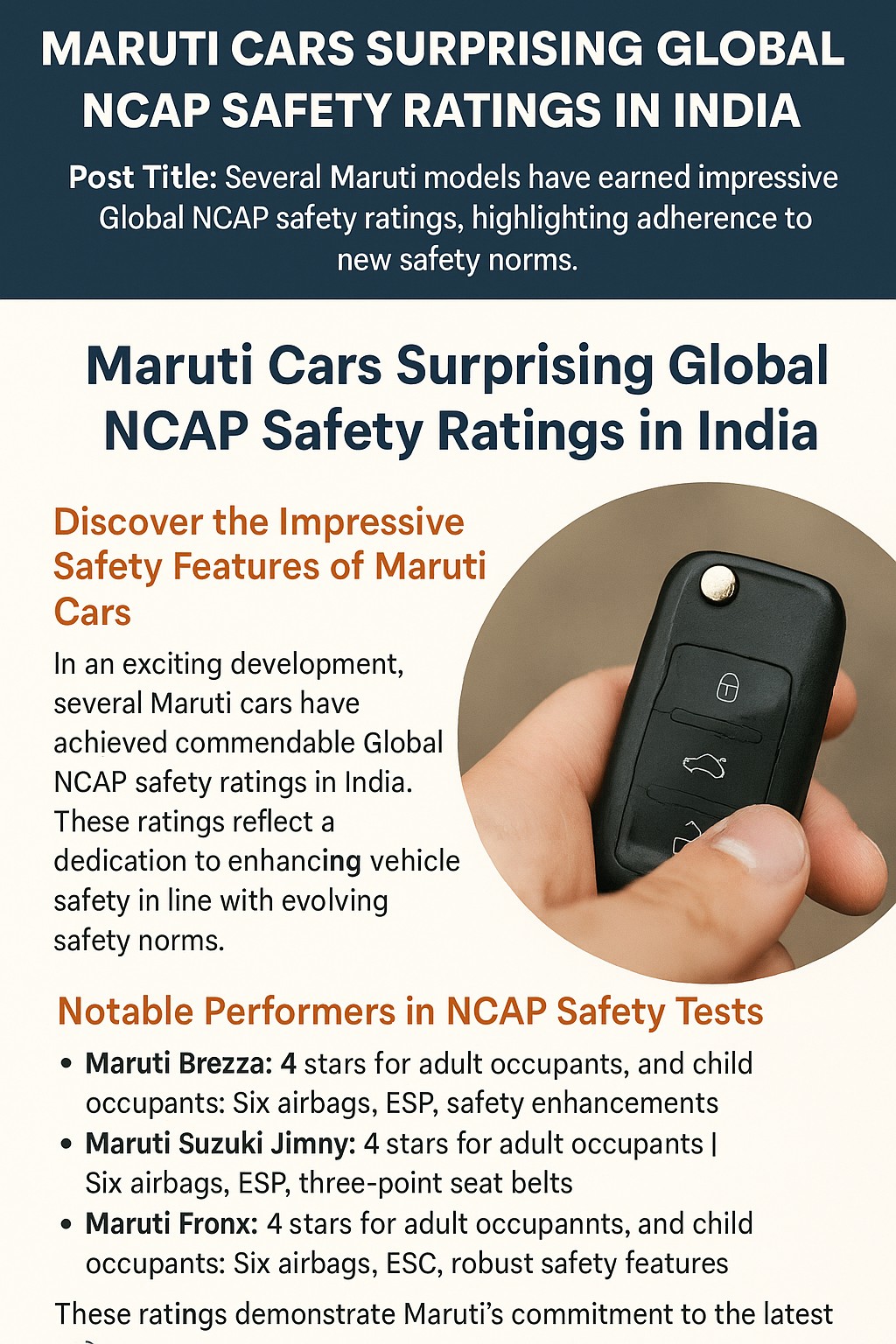 Maruti Cars: Surprising Global NCAP Safety Ratings in India